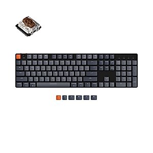 Keychron K5 SE Full Size Layout Ultra-Slim Wireless Bluetooth/Wired USB Mechanical Keyboard with Low-Profile Gateron Brown Switch, 104 Keys White LED Backlit Computer Keyboard for Mac and Windows