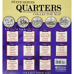 State Series Quarters Collector Map: Also Including the District of Columbia and Territorial Quarters