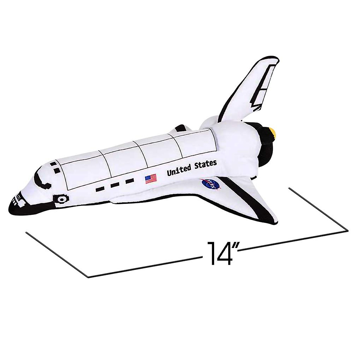 ArtCreativity Stuffed Space Shuttle - 14" Soft Cuddly Astronaut Toy for Kids, Easter Basket Stuffer, Birthday Gift
