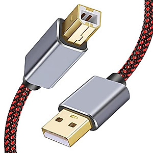 Printer Cable 1.5Ft, USB Printer Cable 2.0 Type A Male to B Male Cable Scanner Cord High Speed Compatible with HP, Canon, Dell, Lexmark, Xerox, Samsung etc (1.5Ft)