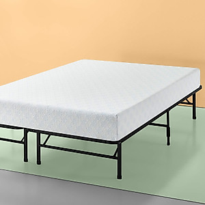 Zinus Set, King 10 Inch Gel-Infused Green Tea Memory Foam Mattress and Demetric SmartBase Platform Bed Frame / Mattress Foundation