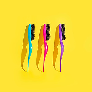 Cricket Amped Up Teasing Hair Brush - Adds Major Volume and Shine, Heat Resistant, Ideal for Slick Back, Updos & Detangling All Hair Types, with Ergonomic Handle and Sectioning Tip, Fuchsia