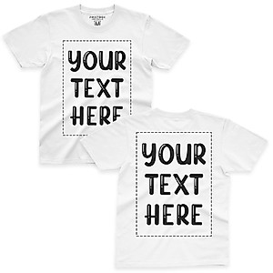 Personalized Shirts for Children, Custom T Shirt for Kids, Boys Custom Tshirt Girls Front & Back Printing White