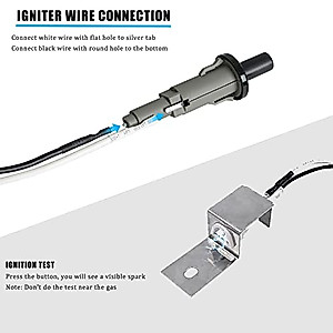 ATKKE 80462 Grill Igniter Replacement Kit with Manual Pushbutton Ignitor Fire Starter for Weber Q Gas Grill Q100/1000 & Q200/2000