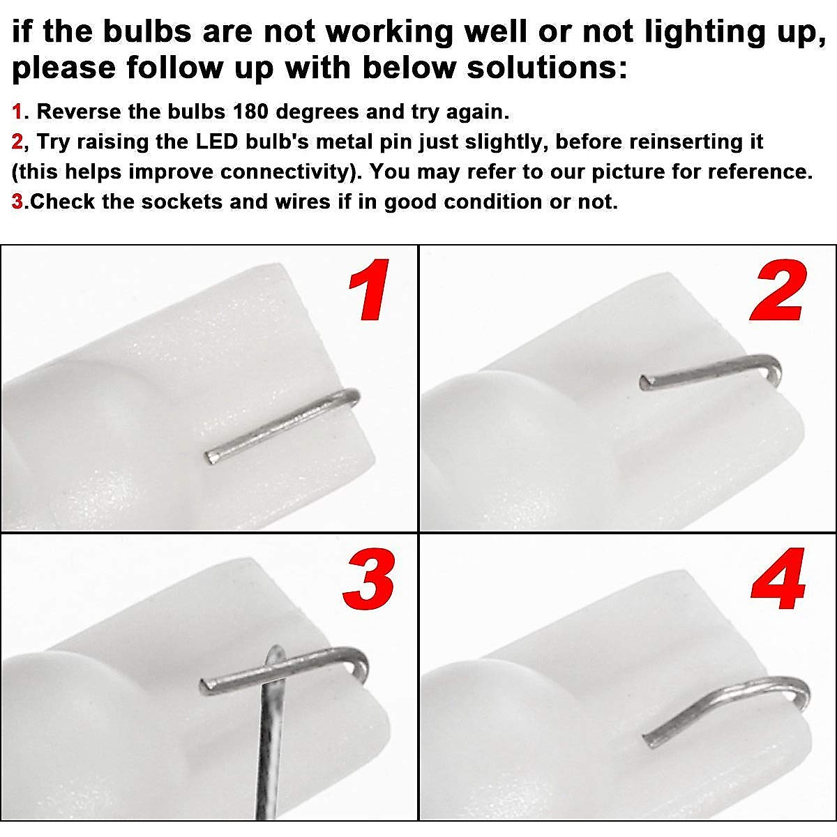 LEMENG 50watt T10 Wedge Base 921 LED Light Bulb 5W 500lm 6000K Daylight White 12VAC/DC for Outdoor Landscape Path, RV Camper Trailer Motorhome Marine Boat Lighting-6 Pack