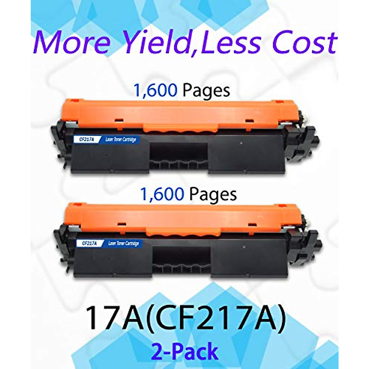 Compatible 2-Pack 17A CF217A Toner Cartridge for HP M102w M102a MFP M130a M130nw M130fn M130fw Printer (Black), by EasyPrint