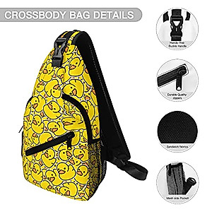 PVBKZ Yellow Duck Sling Bag Crossbody Duck Sling Backpack Travel Hiking Chest Bags Shoulder Sports Daypack for Women Men