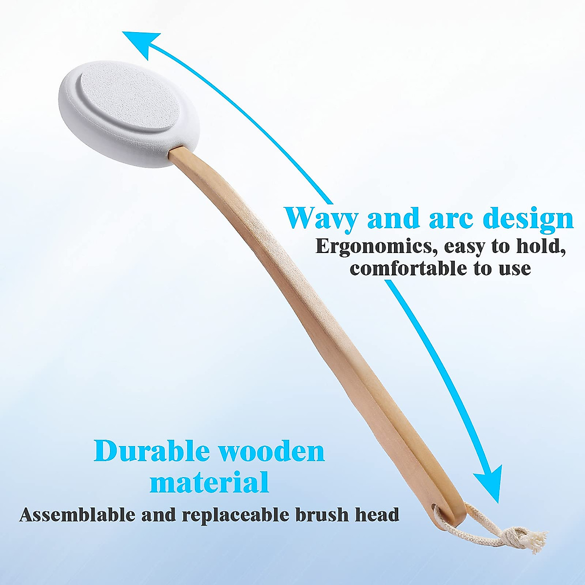 Creamify Lotion Applicator for Your Back, Lotion Applicators, Long Wooden Handle with Replaceable Brush Head, Easy Reach for Bath, Skin Cream, Tanning
