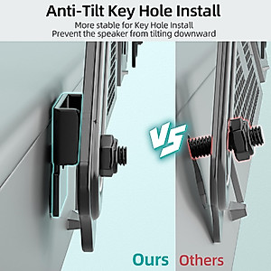 HCMOUNTING Soundbar Mount Bracket, Sound Bar Mounts Under TV or Above TVs Fits Most Sound Bars Up to 20 Lbs, Soundbar TV Mount with 180° Adjustable Extension Plates and L-Shaped Hooks