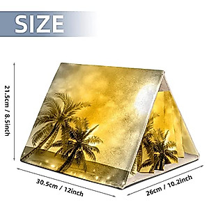 enheng Small Pet Hideout Dreamy Golden Coco Island Hamster House Guinea Pig Playhouse for Dwarf Rabbits Hedgehogs Chinchillas