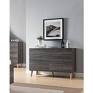 PayLessHere 6 Drawer Chest Drawer Storage 47”Drawer Dresser for Bedroom,Modern Dressers Organizer Chest Drawer for Living Room