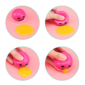 4-Pack Yellow Round Vomit Sucking Lazy Egg Yolk, Vomit Egg Yolk, Stress Relief Toys (8 Packs of Egg Liquid)