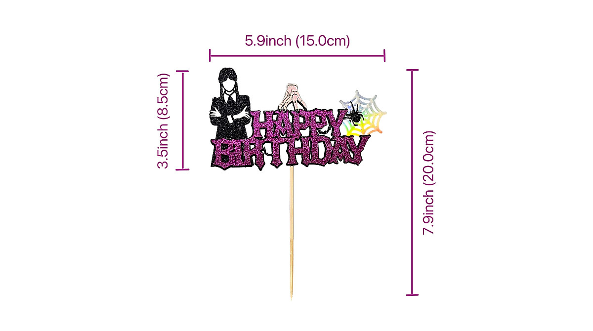 Wednesday Addams Cake Topper for Birthday Parties - Fun & Festive Decor