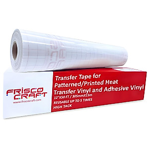 Frisco Craft Transfer Tape for Heat Transfer Vinyl - Iron on Transfer Paper - Heat Transfer Application Paper, Clear Transfer Tape for Printable HTV (12" x 50FT)