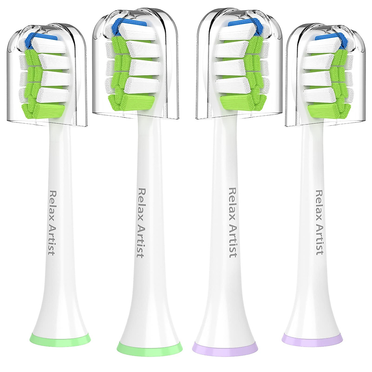 Relax Artist Toothbrush Replacement Heads for Philips Sonicare, Electric Replacement Toothbrush Head Compatible with Phillips Sonic Care Snap on Brush (4 Pack)