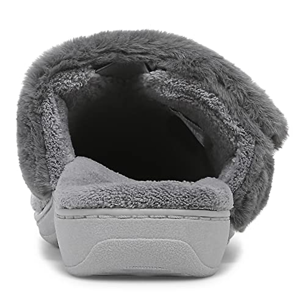 Vionic Adjustable Slipper with Orthotic Arch Support - Ind Charcoal - 7 Medium