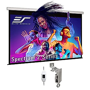 Elite Screens Spectrum2, 120-inch 16:9, 12-inch Drop, Electric Motorized Drop Down Projection Projector Screen, SPM120H-E12