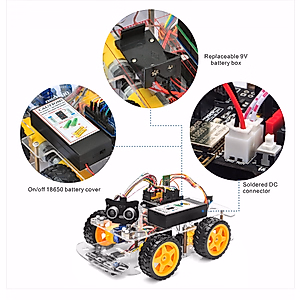OSOYOO Robot Car Starter Kit for Arduino | STEM Remote Controlled App Educational Motorized Robotics for Building Programming Learning How to Code | IOT Mechanical DIY Coding for Kids Teens Adults
