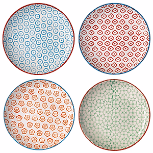 Bloomingville Ceramic 6.25'' Bread & Butter Plates Emma, Set of 4 Styles, stoneware