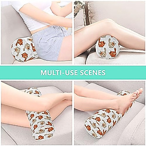 Vnurnrn Ornate Cats Neck Support Pillow Round Neck Roll Bolster Cylinder Pillow Cervical Pillows Bolster Pillow for Leg Knee Back Head Support for Bedroom Camp Work Women Men