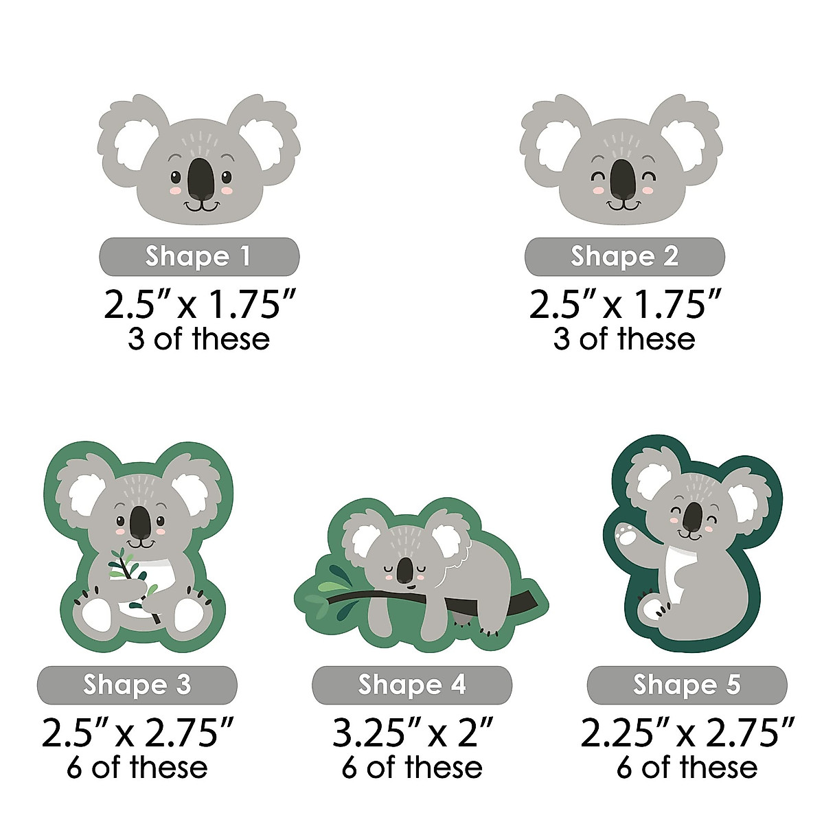 Big Dot of Happiness Koala Cutie - Paper Straw Decor - Bear Birthday Party and Baby Shower Striped Decorative Straws - Set of 24