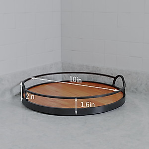 Lazy Susan Organizer - 10'' Wooden Lazy Susan for Table Top - Lazy Susan Turntable for Cabinet - Kitchen Countertop Organizer - Condiment Organizer - Small Lazy Susan for Dining Table