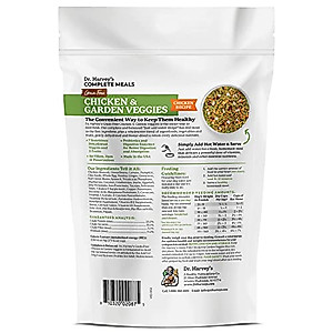 Dr. Harvey's Chicken & Garden Veggies Dog Food, Human Grade Grain-Free Dehydrated Food for Dogs with Freeze-Dried Chicken, Trial Size (5.5 Oz)