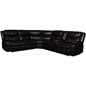 Blackjack Furniture Marsden Modern Leather Air Reclining Living Room Sectional, Brown