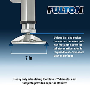 Fulton 1413230134 F2 Swivel Jack with Foot Plate - 2000 lbs.