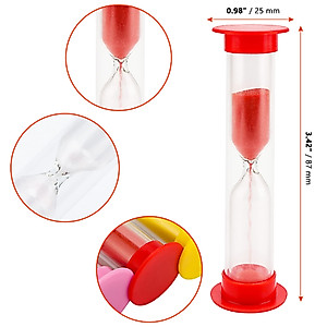 SINJEUN 50 PCS 1 Minute Sand Timer, Plastic Hourglass Sand Clock, Colorful Sand Timer Set Sandglass Countdown Bulk Toothbrush Timer for Party Favors