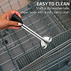 Ovente Electric Immersion Hand Blender 300 Watt 2 Mixing Speed with Stainless Steel Blades, Powerful Portable Easy Control Grip Stick Mixer Perfect for Smoothies, Puree Baby Food & Soup, Black HS560B