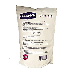 Puri Tech Chemicals pH Plus 50lb Resealable Bags for Swimming Pools & Spas pH Increaser Up Balancer 100% Sodium Carbonate Increases pH & Chlorine Effectiveness