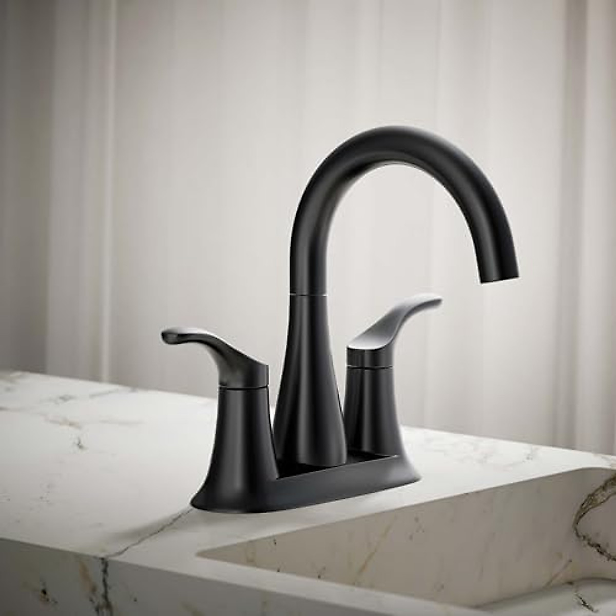 Kohler 27388-4-BL SIMPLICE® Centerset bathroom sink faucet, 1.2 GPM, Matte Black