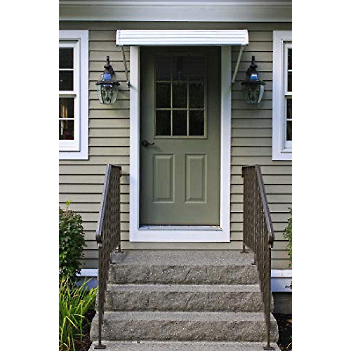 NuImage Awnings 40425 Series 2500 Aluminum Door Canopy with Support Arms, 40 inches Wide, White