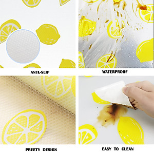 Shelf Liner for Kitchen Cabinets Non-Adhesive Drawer Liner Non-Slip Refrigerator Liner Waterproof Fridge Pad Cupboard Mat Easy Placemats, 17.7"× 59"