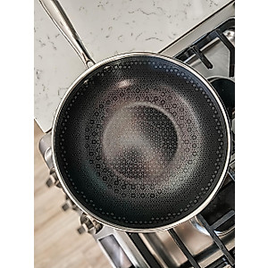 Black Cube CeramicQR Cookware Made In France Quick Release Chef's Pan/Wok - 9.5-Inch - Stainless Steel Wok Pan - Induction Wok Pans Hybrid Cookware