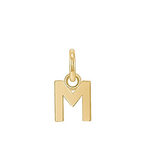 Takar Dainty 10K Gold Mini Initial Letter Pendant, A-Z Bold Gold Letter Charm For Women And Men, Personalized Pendant Charms Gift For Birthdays, Made In USA