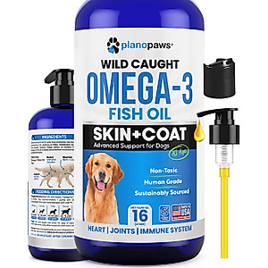 Omega 3 Fish Oil for Dogs - Better Than Salmon Oil for Dogs - Dog Fish Oil Supplement - Reduce Shedding & Itching - Supports Joints, Brain, Heart Health- Dog Skin and Coat Supplement - Fish Oil Liquid