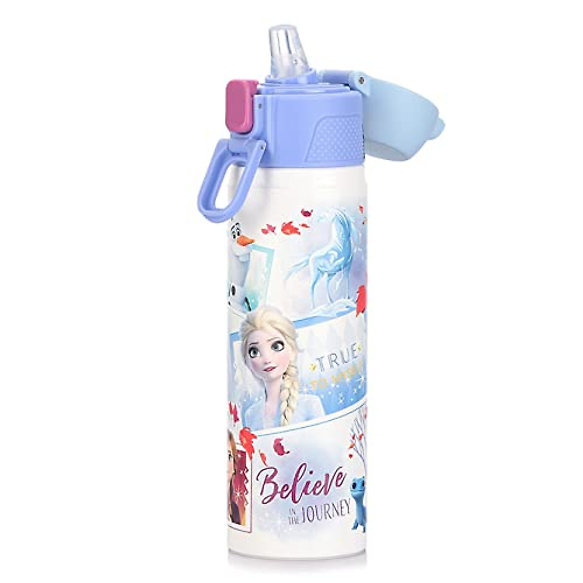 Everyday Delights Disney Frozen Elsa Anna Olaf Stainless Steel Insulated Water Bottle 500ml White