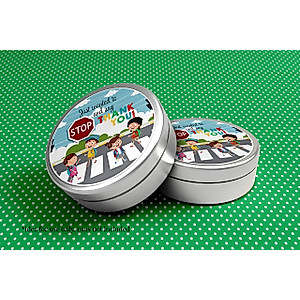 Stop to Say Thanks Traffic Themed School Crossing Guard Appreciation Thank You Sticker Labels, 40 2" Party Circle Stickers by AmandaCreation, Great for Envelope Seals & Gift Bags