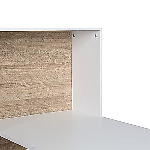 ZSQAW Office Desk Computer Desk Laptop Study Desk L Shape Desk with 4 Tiers Bookshelf Home Office Workstation