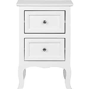 CIPACHO White Nightstands with 2 Drawers, End Table for Bedrooms, Small Bed Side Table/Night Stand for Small Spaces, College Dorm, Kids’ Room, Living Room