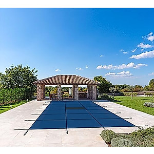 WaterWarden Inground Pool Solid Safety Cover 30' x 60', Rectangle, 15-Year Warranty, UL Classified to ASTM F1346, Triple Stitched for MAX Strength, Break-Strength of Over 4,000 lbs., Hardware Included