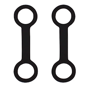 CERES CHILL Water Bottle Strap Handle Carrier fits 8oz to 28oz in Size, Silicone Strap Makes Any Bottle Handheld. for Runners & Joggers Anti Slip Grip & Drop Protection (2-Pack, Black, Small)