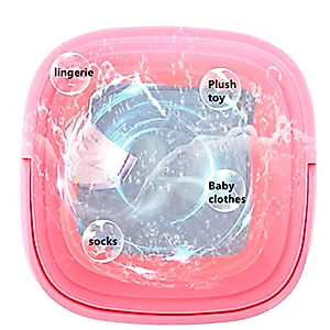 Portable Washing Machine 4.5L Mini Foldable Small Machine for Apartment, Laundry, Camping, RV, Travel, Underwear, Socks, Baby clothes Lightweight and Easy to Carry (Blue)