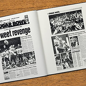 Signature gifts Last Minute Gift - College Football Newspaper History Book, A3 Large Deluxe Hardcover - College Football Fan, Alumni, Students Keepsake Gift (Gators Black)