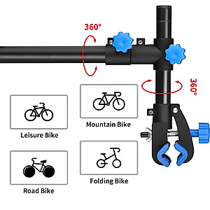 Auwey Bike Repair Stand Wall Mount Bike Repair Workstand Bike Workbench Bicycle Maintenance Rack Bike Repair Rack Bike Clamp Height Adjustable Bicycle Maintenance Rack