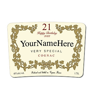 Personalized Label to fit Hennessy Cognac Bottles (No Proof)