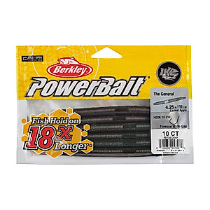 Berkley PowerBait® The General Fishing Bait, Caramel Apple, 5 1/4in | 13cm, Soft Stick Bait with Irresistible Flavor, Eye-Popping Colors, Classic Stick Bait Action, Deadly Bass Bait