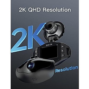 2K Dash Cam Front 1440P, GOODTS Car Camera with 2.45” IPS Screen, Mini Dash Camera for Cars with 150°Wide Angle, Dashcam with G-Sensor, Loop Recording, Parking Monitor, 64GB SD Card, SD Card Reader